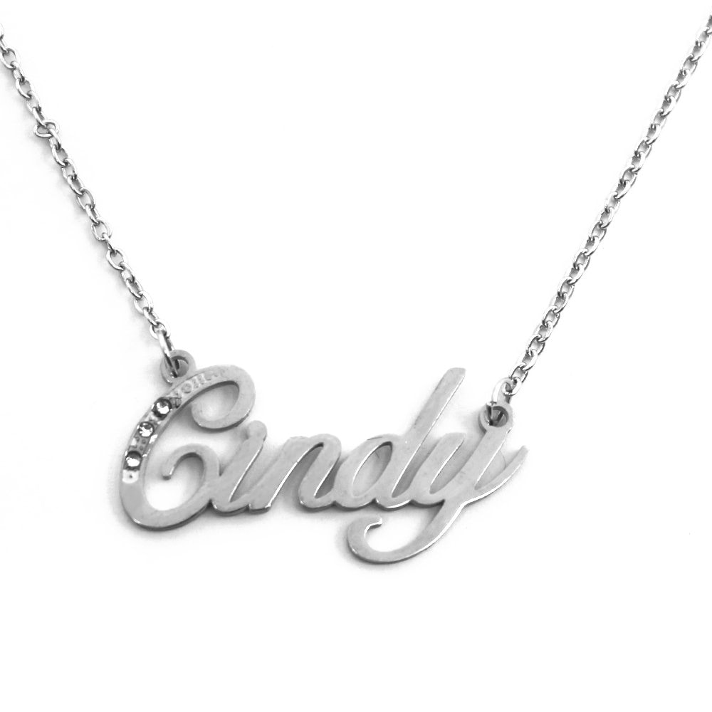 Cindy Name Necklace Personalized Name Jewellery Silver Tone and Gold ...