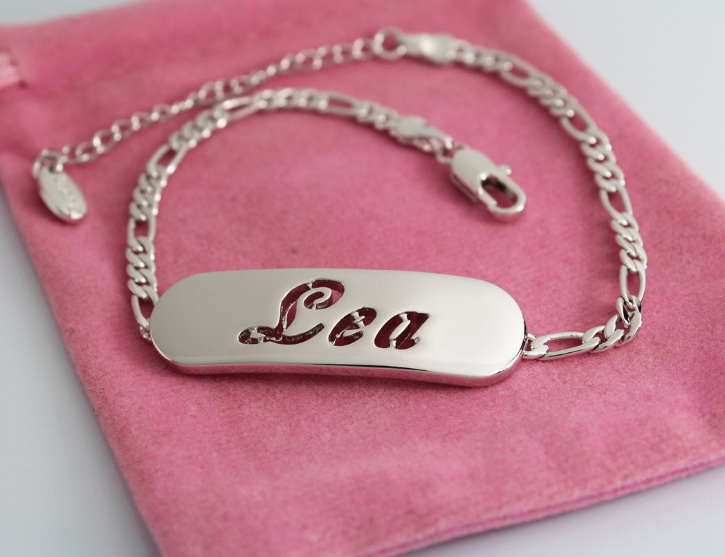 LEA Gold Plated Name Necklace & Name Bracelet Gift Set - Etsy