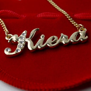 Name Necklace Kiera Gold Plated 18ct Personalised Necklace With ...
