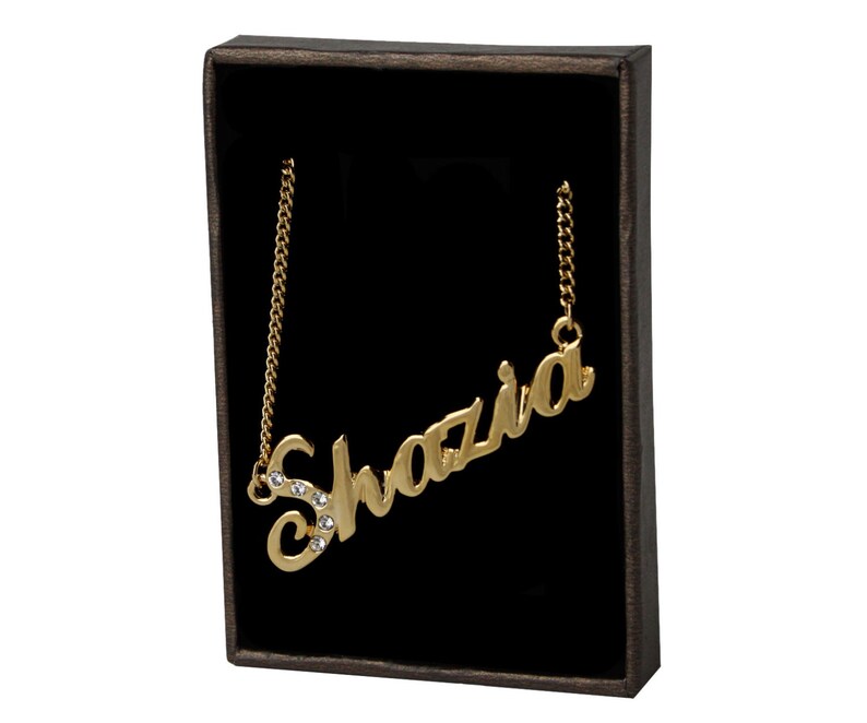 Name Necklace Shazia Gold Plated 18ct Personalised Necklace - Etsy