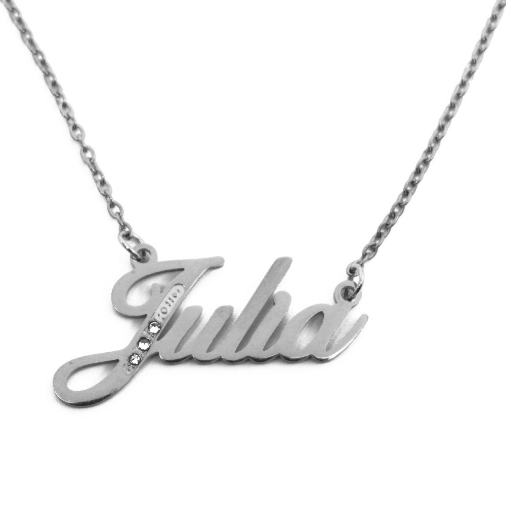 Julia Name Necklace Personalized Name Jewellery Silver - Etsy