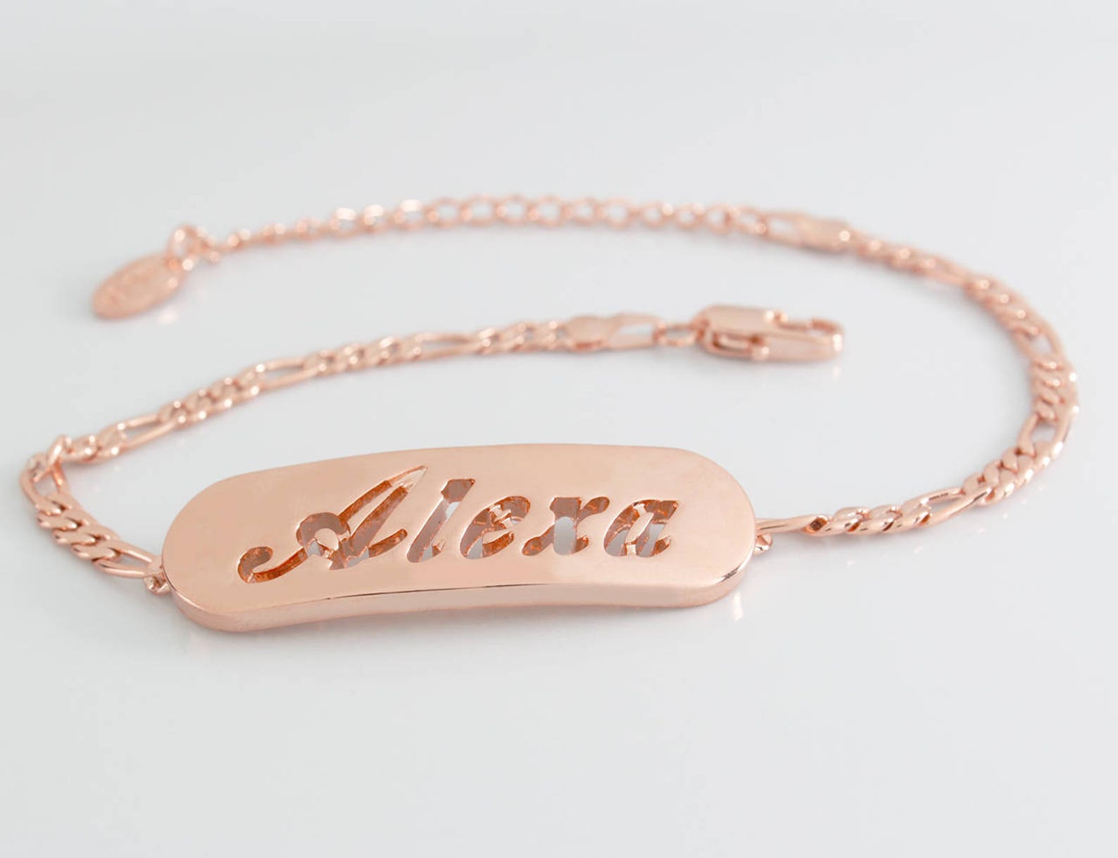 Name Bracelet ALEXA Personalised Bracelet. 10 Figaro - Etsy