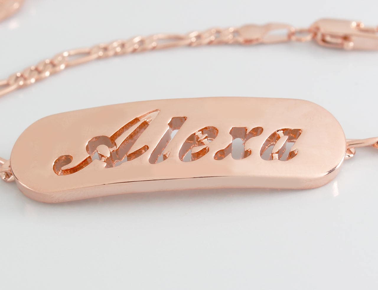 Name Bracelet ALEXA Personalised Bracelet. 10 Figaro - Etsy