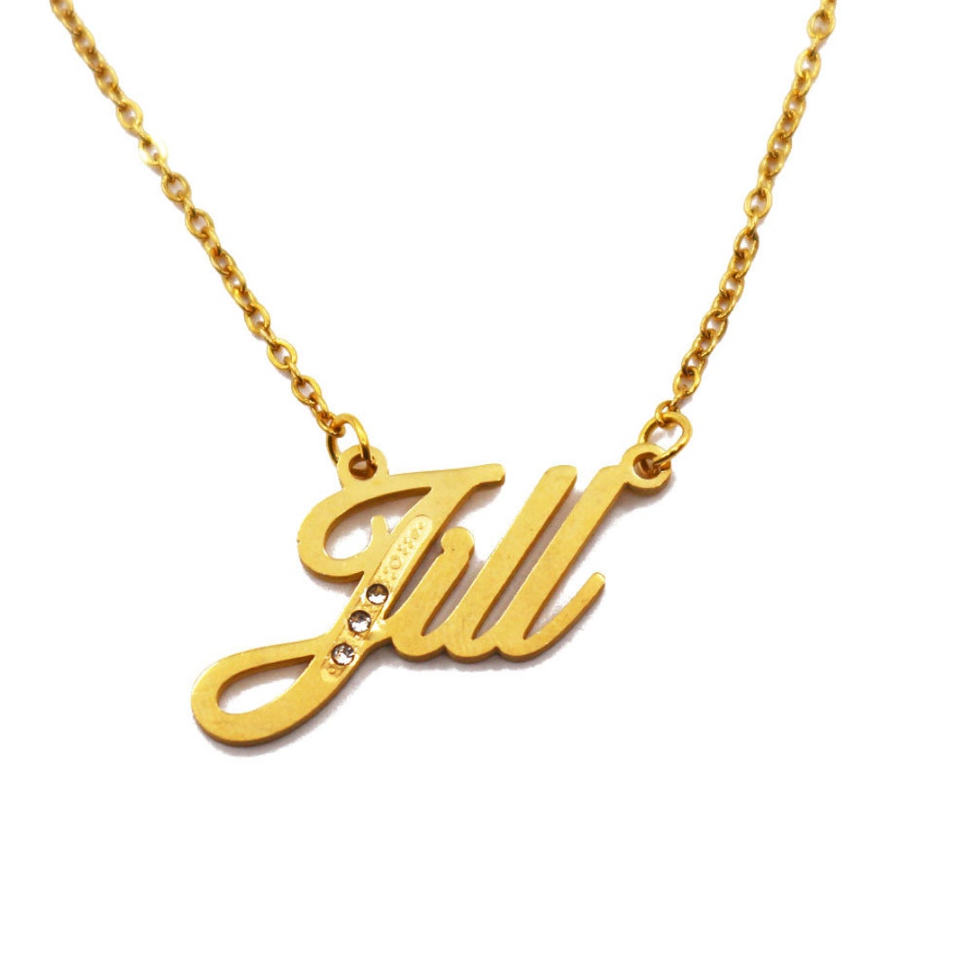 Jill Name Necklace Personalized Name Jewellery Silver Tone and Gold ...