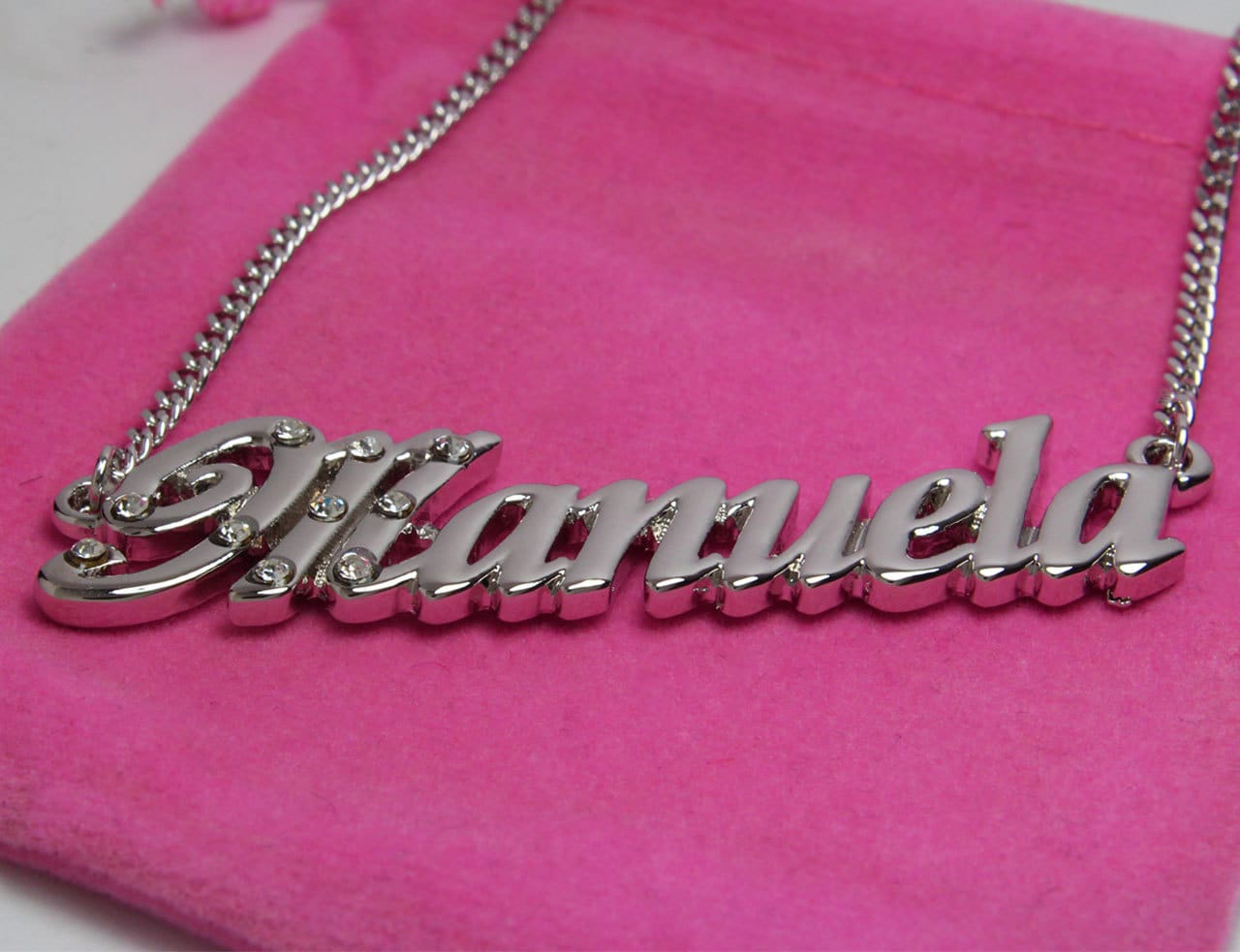 Name Necklace Manuela Gold Plated 18ct Personalised Necklace - Etsy
