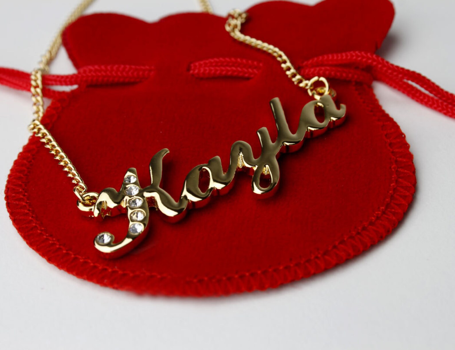 Name Necklace Kayla Gold Plated 18ct Personalised Necklace With ...