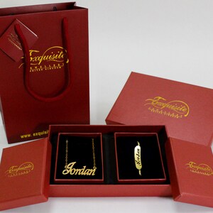 JORDAN Gold Plated Name Necklace & Name Bracelet Gift Set Personalized ...