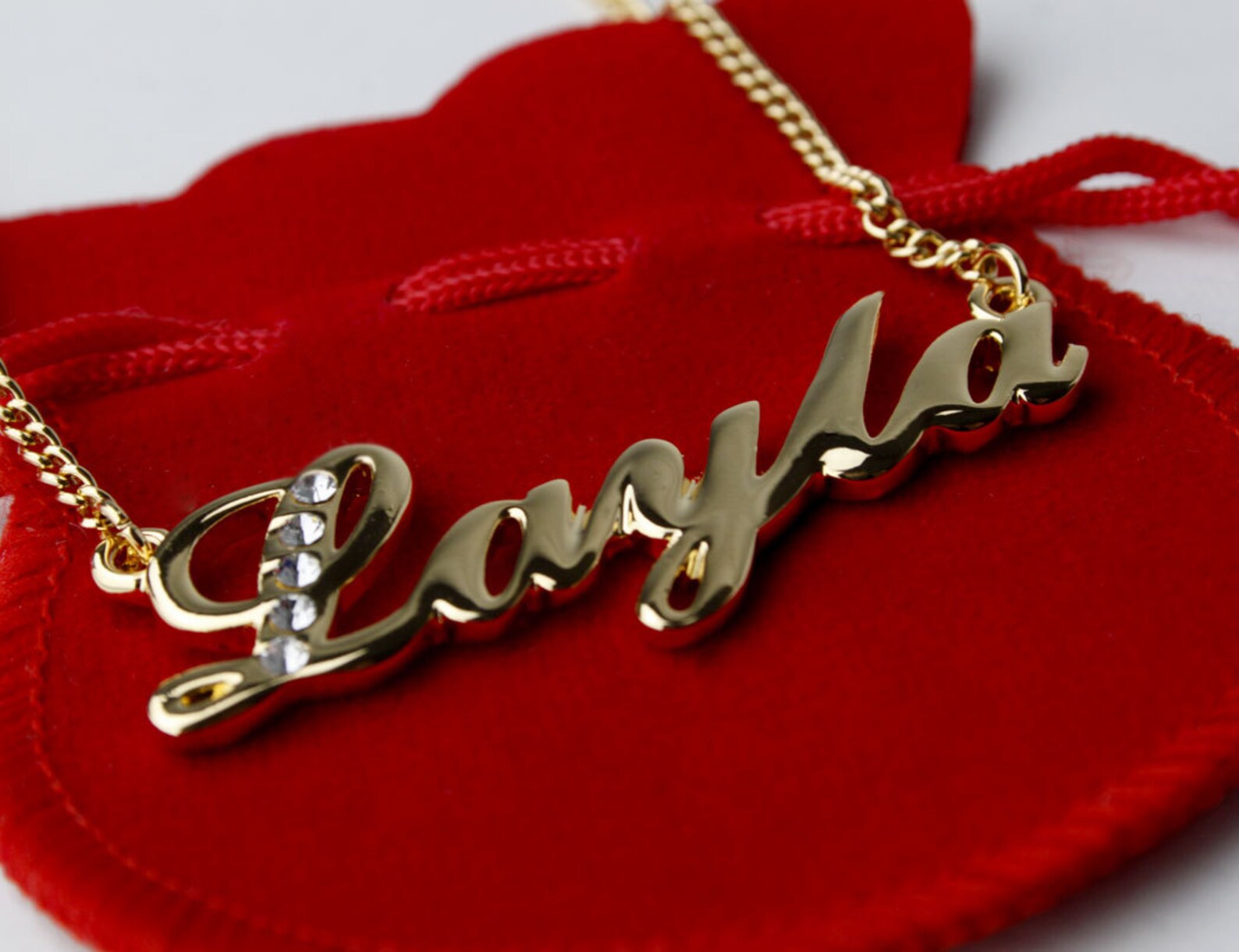 Name Necklace Layla Gold Plated 18ct Personalised Necklace - Etsy