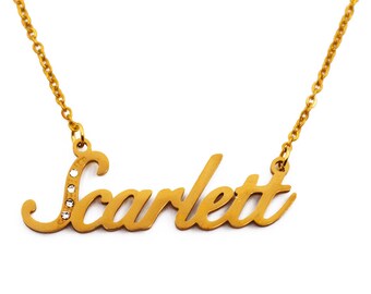 ZOE Gold Name Necklace Personalized Jewellery Free Gift - Etsy