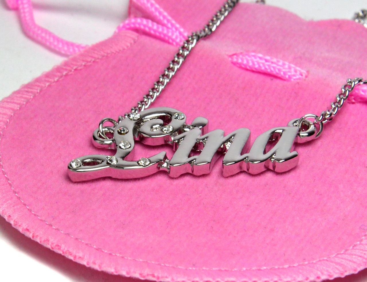 Name Necklace Lina Gold Plated 18ct Personalised Necklace - Etsy