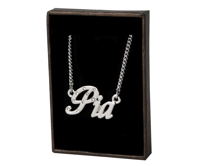Name Necklace Pia Gold Plated 18ct Personalised Necklace - Etsy