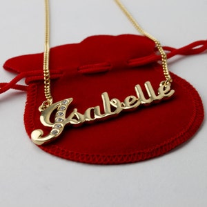 Name Necklace Isabelle Gold Plated 18ct Personalised Necklace With ...