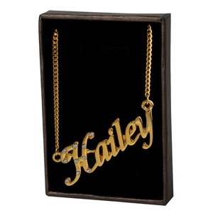 Name Necklace Hailey Gold Plated 18ct Personalised Necklace - Etsy