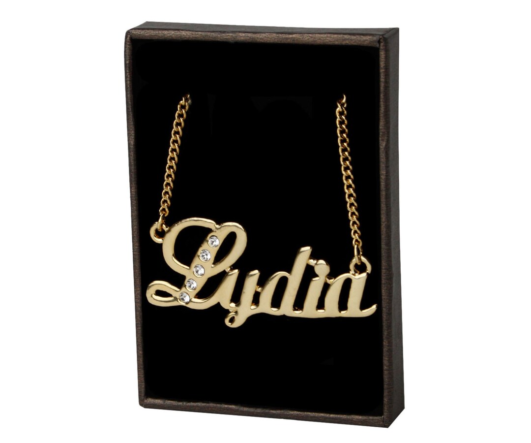 Name Necklace Lydia Gold Plated 18ct Personalised Necklace With ...