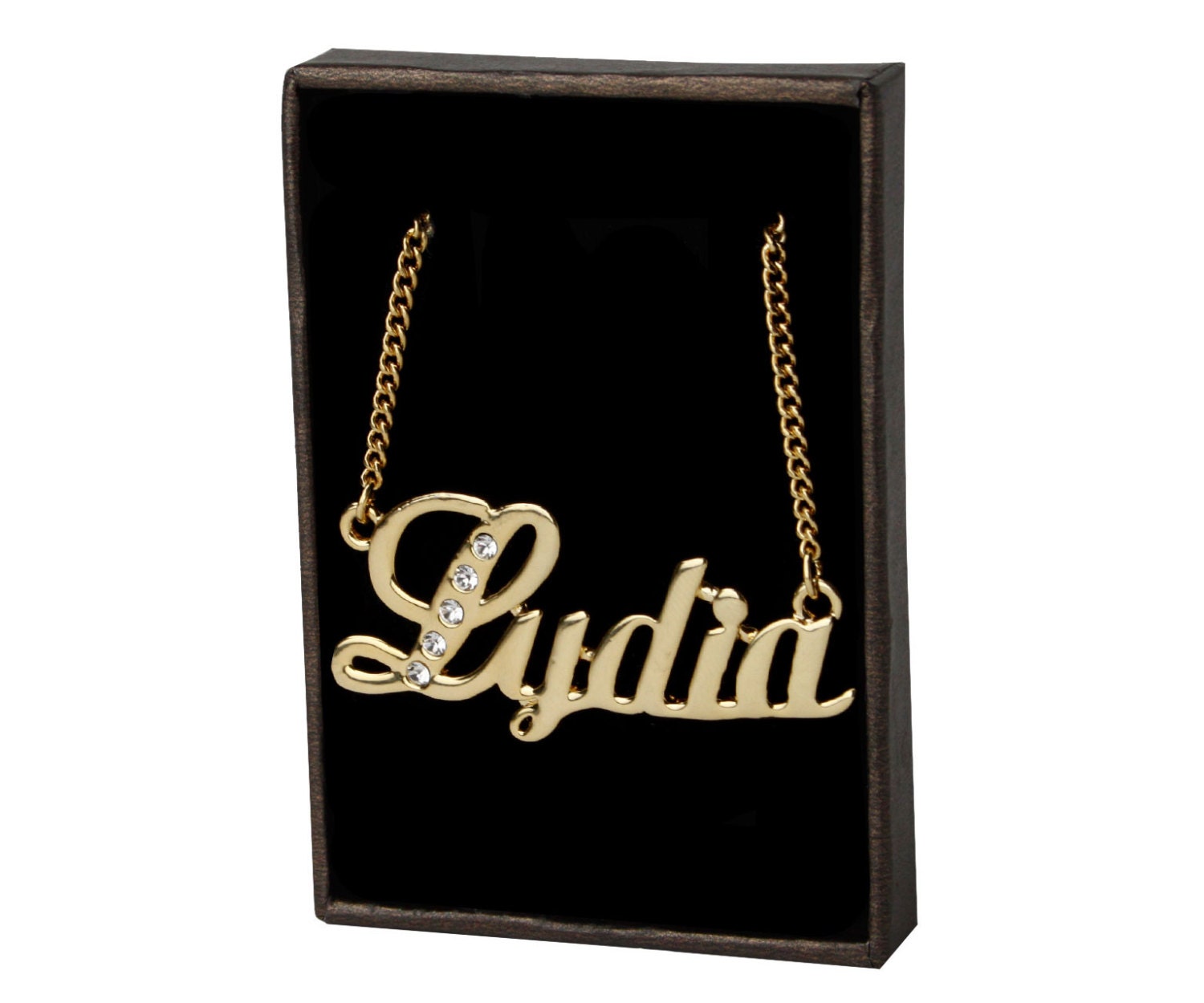 Name Necklace Lydia Gold Plated 18ct Personalised Necklace - Etsy