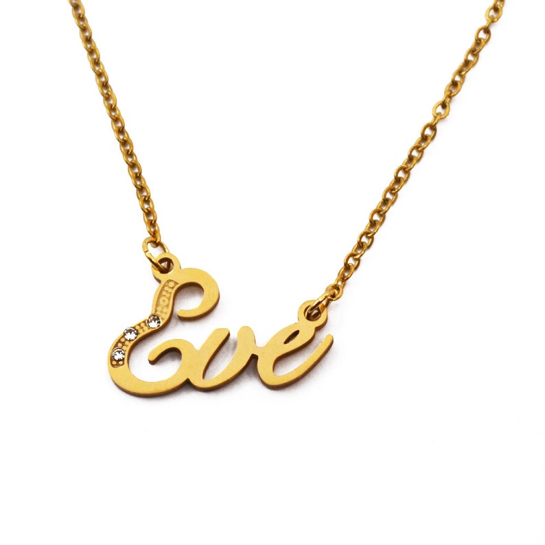Eve Name Necklace Personalized Name Jewellery Silver Tone - Etsy