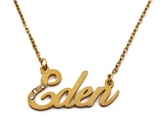 ZOE Gold Name Necklace Personalized Jewellery Free Gift - Etsy