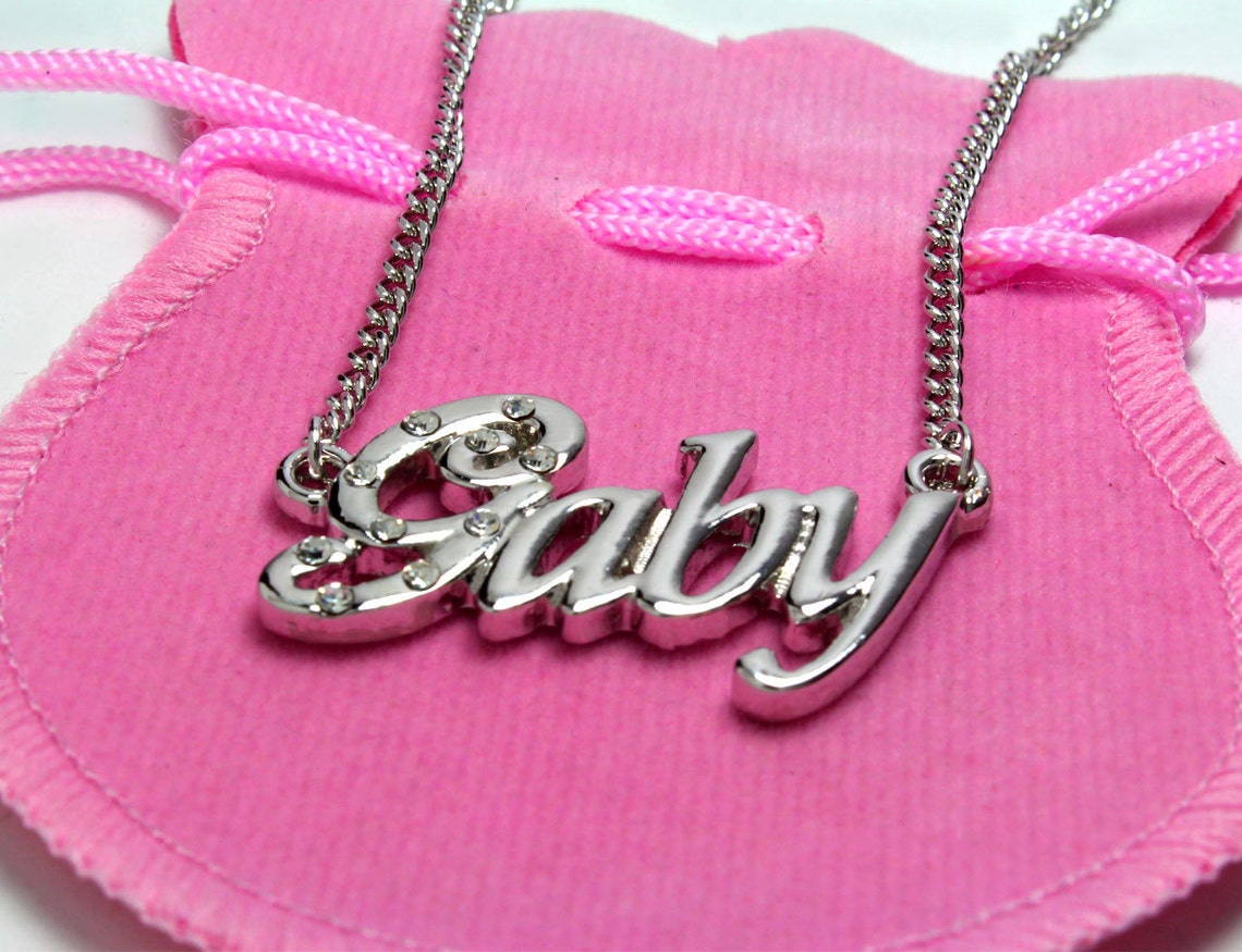 Name Necklace Gaby Gold Plated 18ct Personalised Necklace - Etsy
