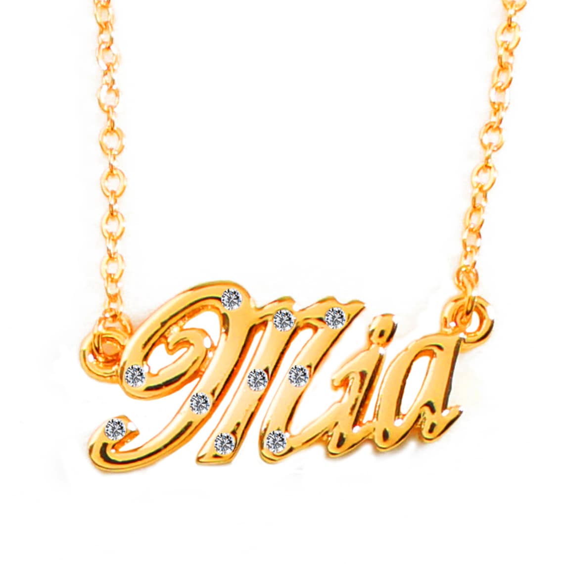 Nom Collier Mia Collier personnalisé plaqué or 18ct avec - Etsy France