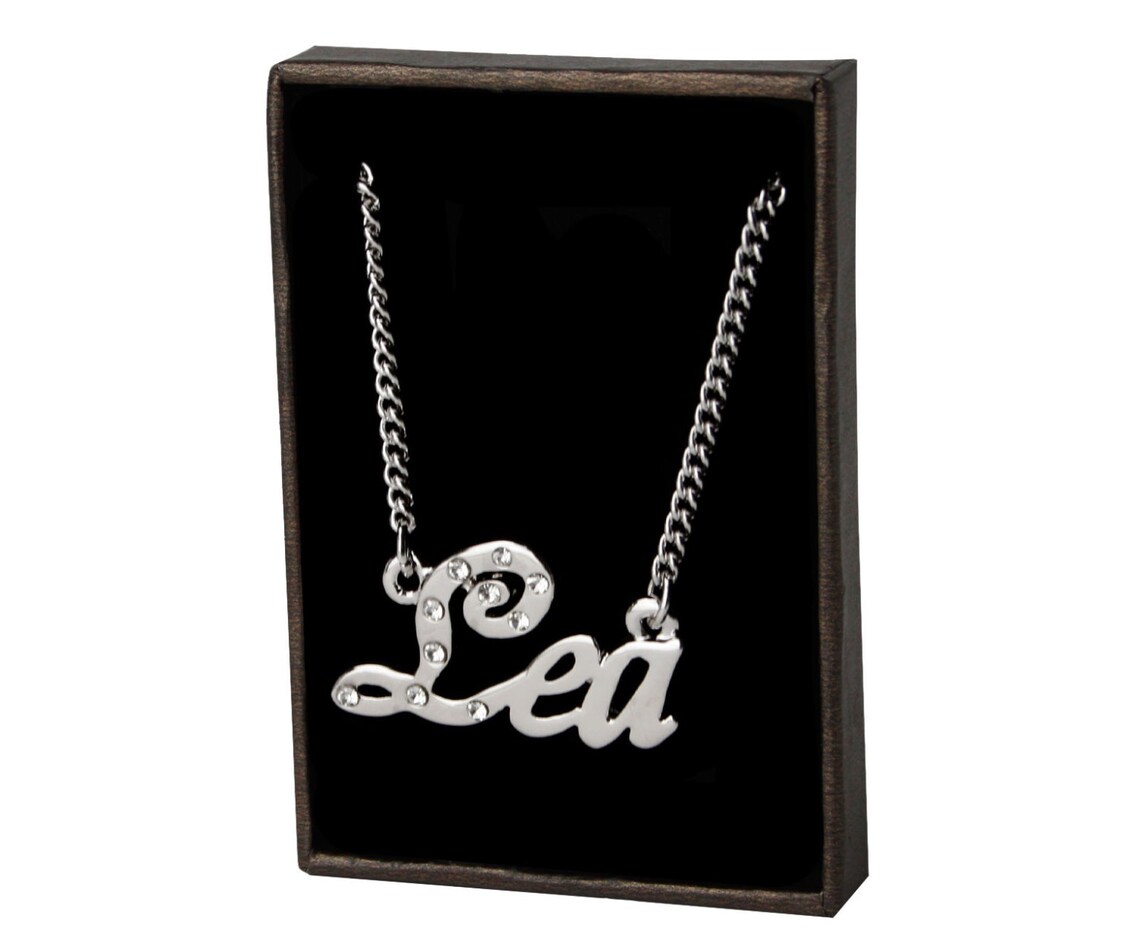 LEA Gold Plated Name Necklace & Name Bracelet Gift Set | Etsy