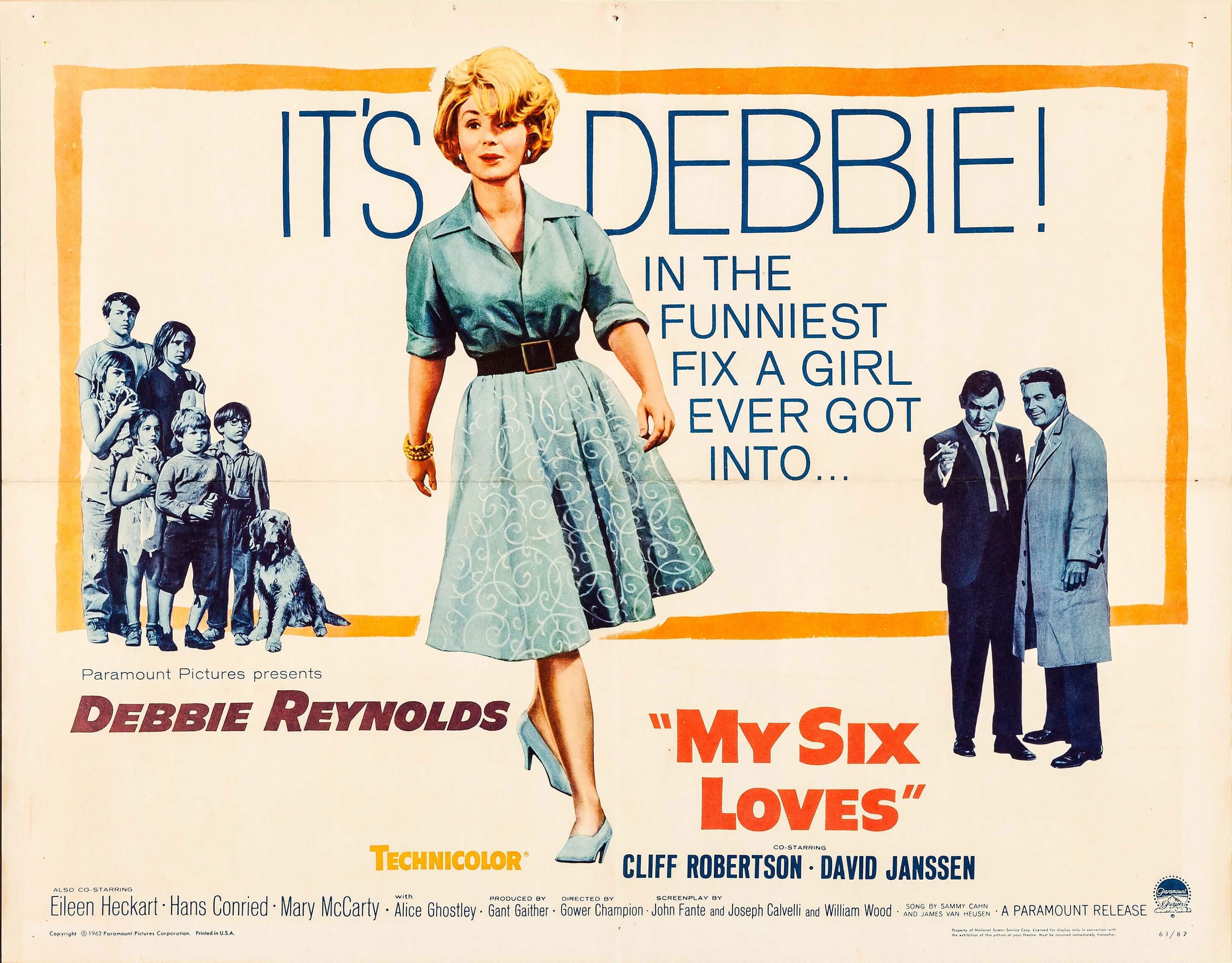My Six Loves - Debbie Reynolds - 1963 Original Movie Poster - Etsy