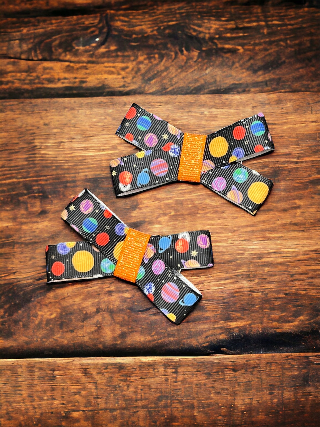 PLANETS SOLAR SYSTEM Hair Bows 2.5 1 Pair Hair Bows, Hair Clips ...