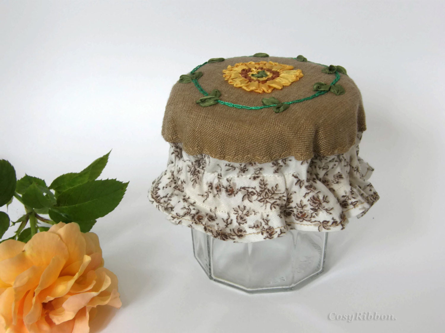 Cosy Chic Linen Jam Jar Cover . - Etsy
