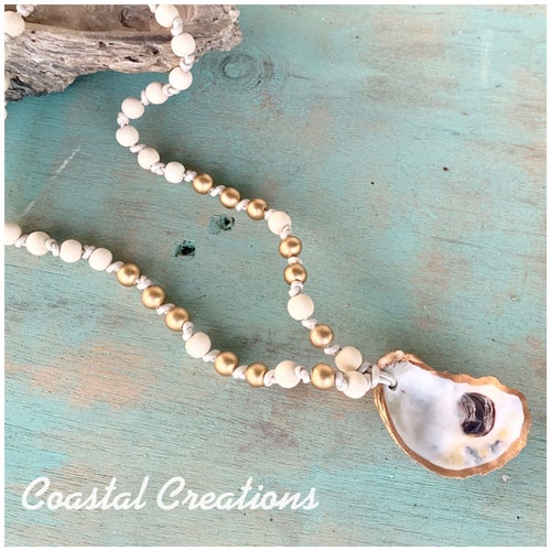 Natural Oyster Shell Necklace | Etsy