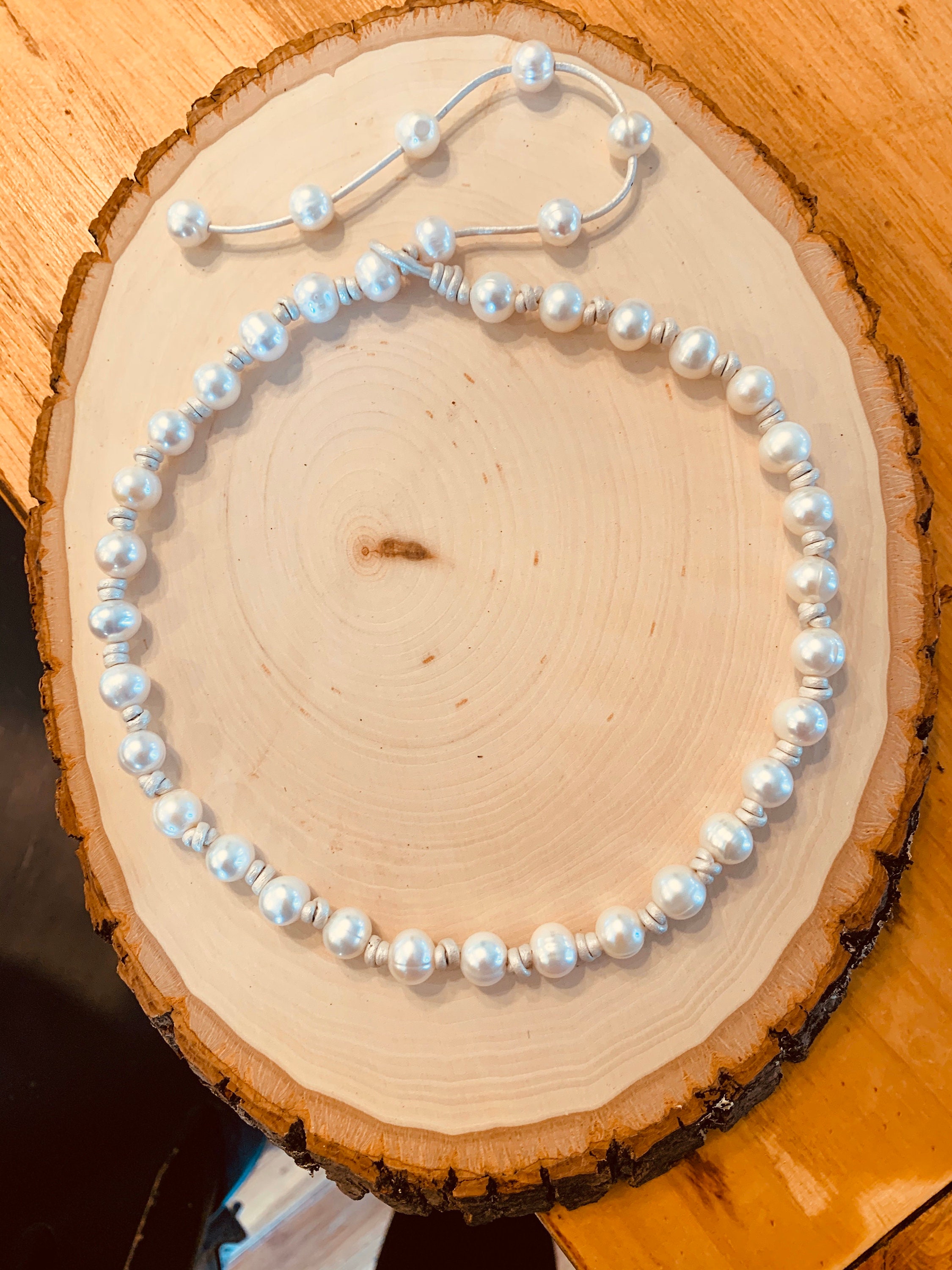 Infinity Pearl Necklace Adjustable 605 | Etsy