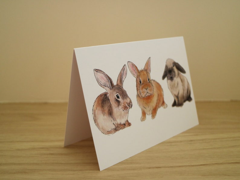 Bunny Rabbit Card | Etsy