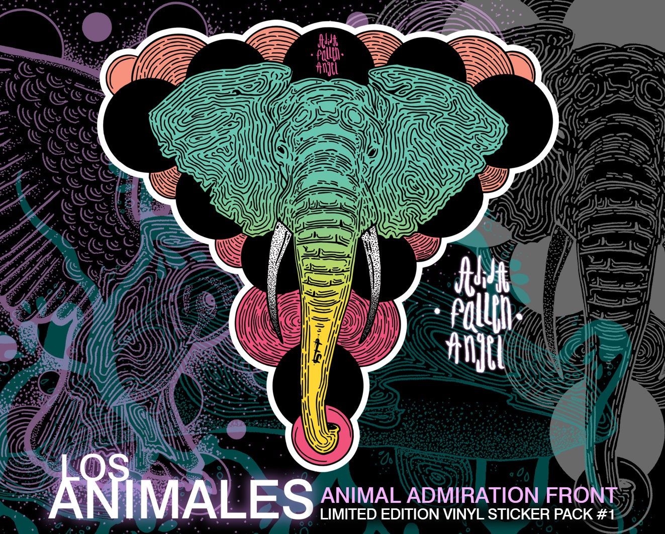 Los Animales - Animal Vinyl Sticker Pack V.1 / Elephant, Whale and Owl ...