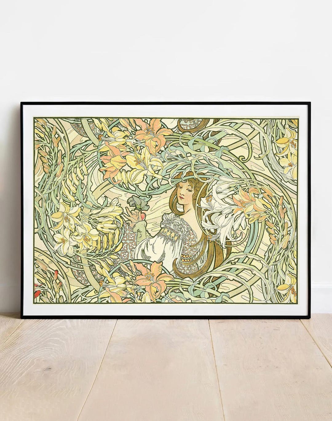 Alphonse Mucha Lily Art Nouveau Poster - Vintage Flower Print - Etsy ...