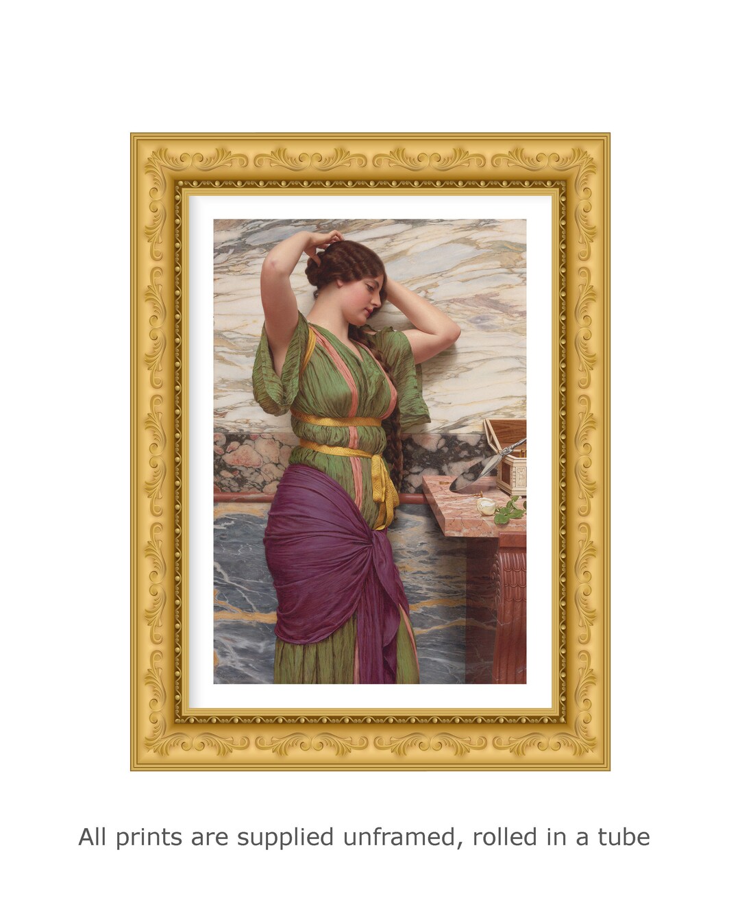 Godward A Fair Reflection Gallery Wall Art Print Vintage Poster Art Famous Artist Print Home ...