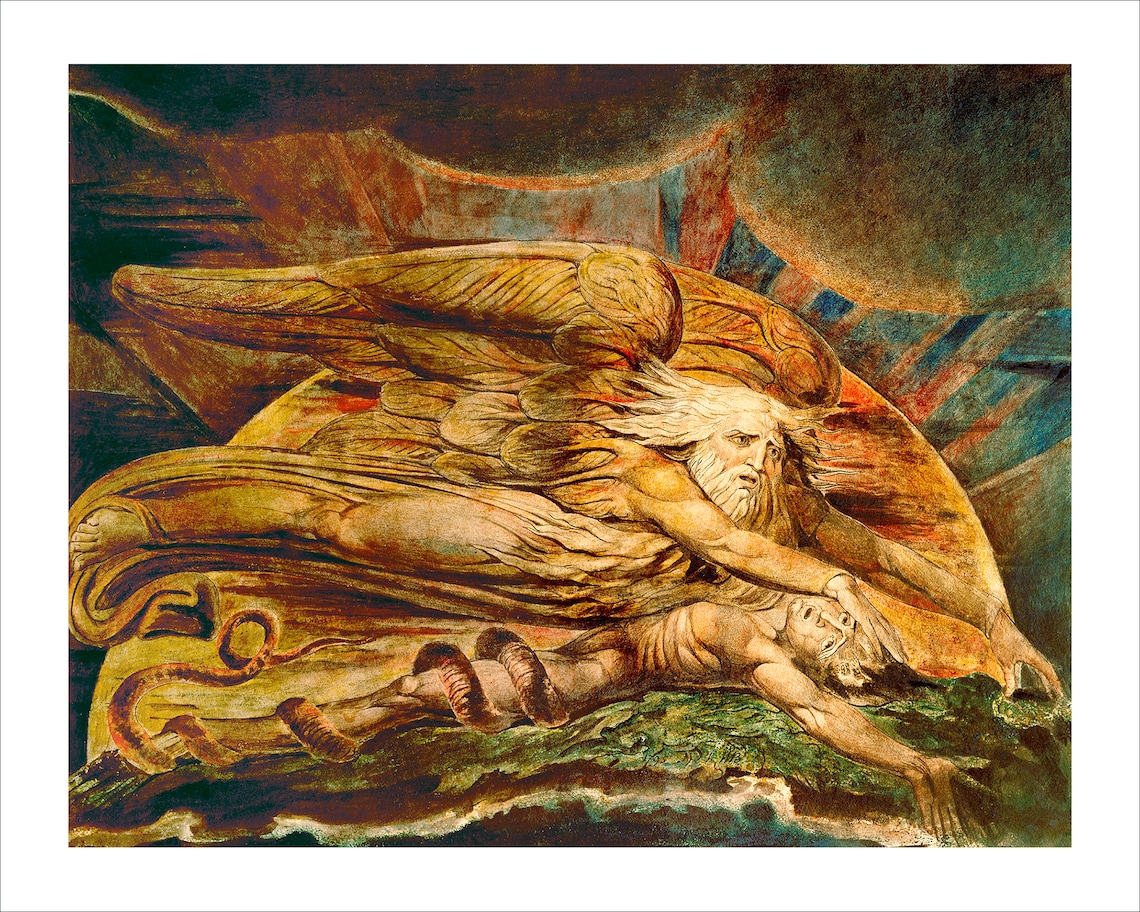 Fine Art Print Blake Elohim Creating Adam 1795 Unframed | Etsy