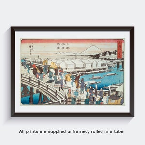 Hiroshige Nihonbashi Bridge Gallery Wall Art Print Vintage Poster Art ...