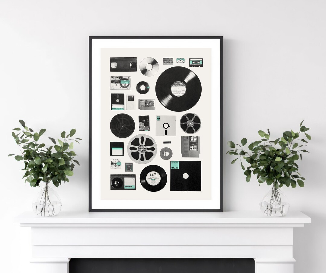 Vinyl Music Wall Art Print: Modern Gallery Home Decor by Florent Bodart ...