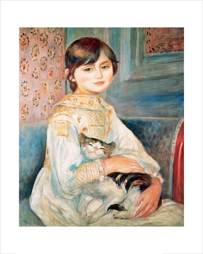 Renoir Julie Manet with Cat beautiful fine art print in | Etsy