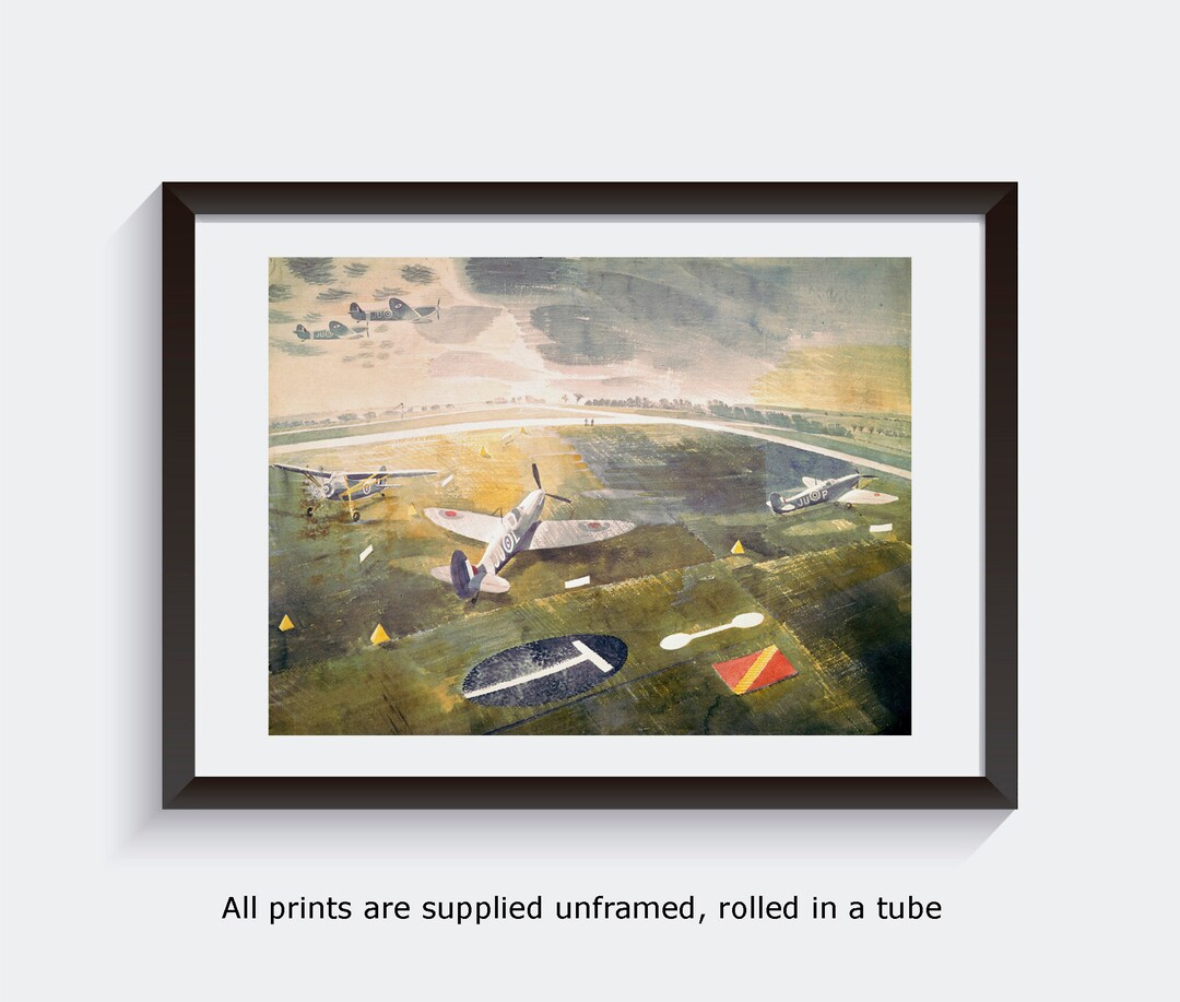 Ravilious RAF Planes on an Airfield Wall Art Print Vintage Poster Art ...