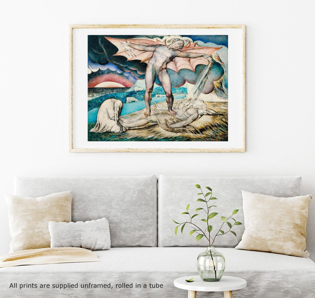 Fine Art Print Blake Satan Smiting Job With Sore Boils - Etsy UK