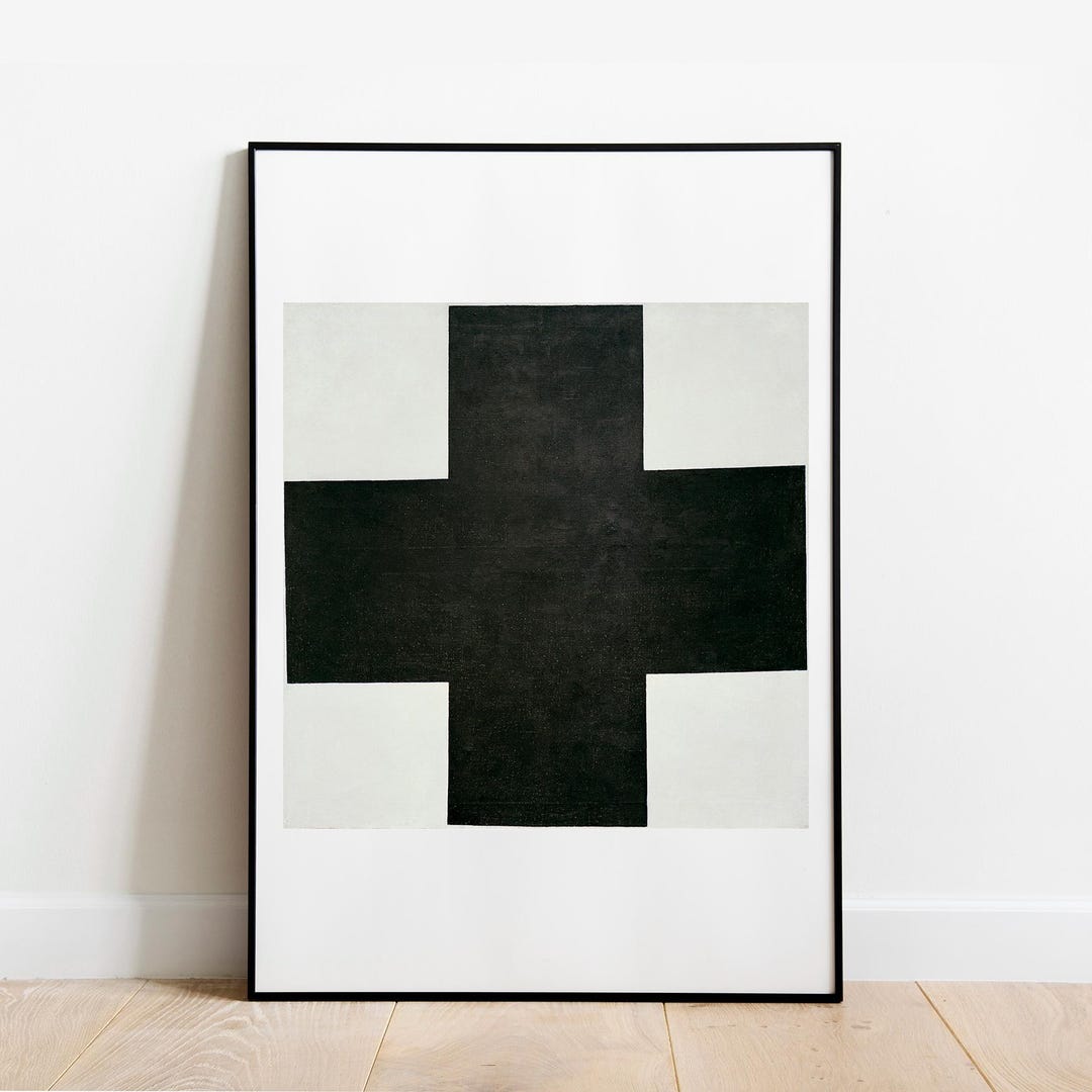 Malevich Black Cross Print: Abstract Gallery Wall Art, Vintage Poster ...