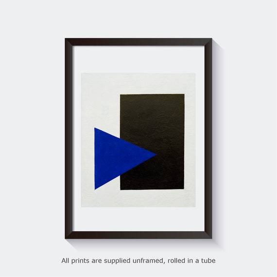 Fine Art Print Malevich Black Square Blue Triangle - Etsy