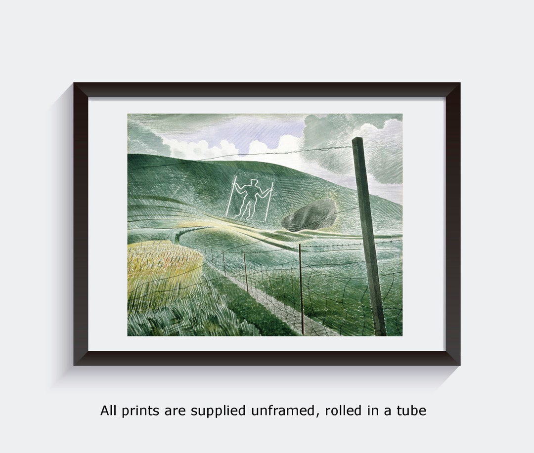 Ravilious Long Man of Wilmington Wall Art Print Vintage Poster Art ...