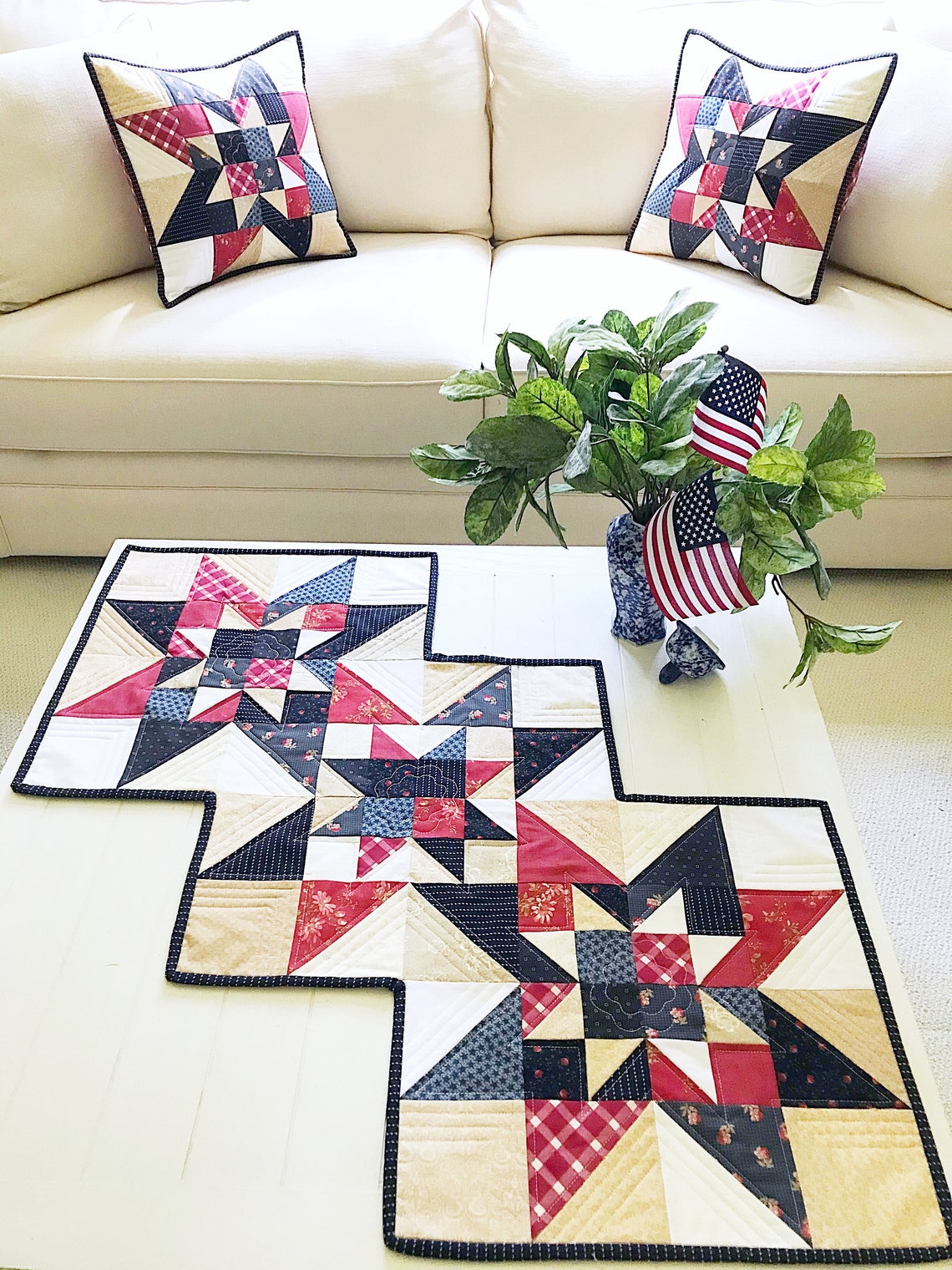 Table Runner Patterns PDF Scrappy Quilting Patterns Star - Etsy