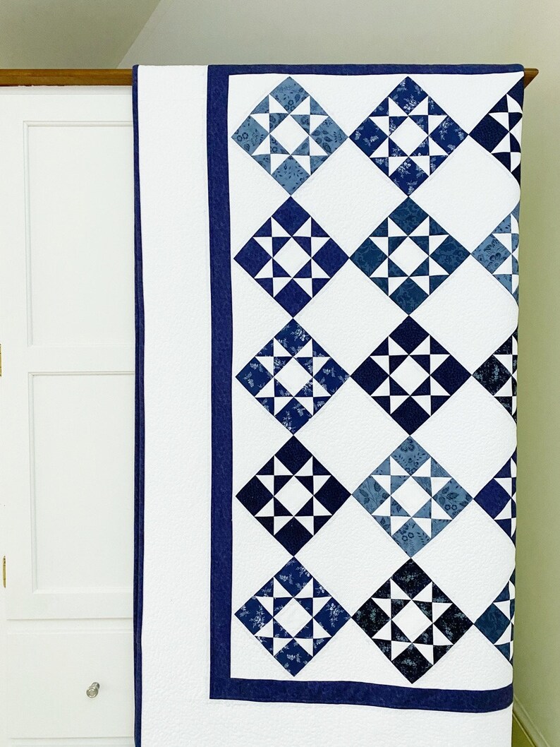 Quilt Patterns PDF Star Quilt Pattern Blue & White Quilt Pattern ...