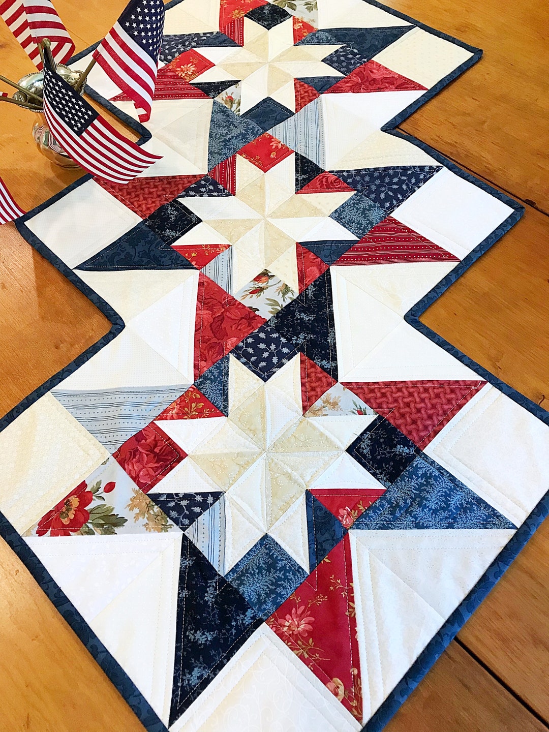 Star Quilting Patterns PDF Scrappy Table Runner Pattern Easy Scrappy ...