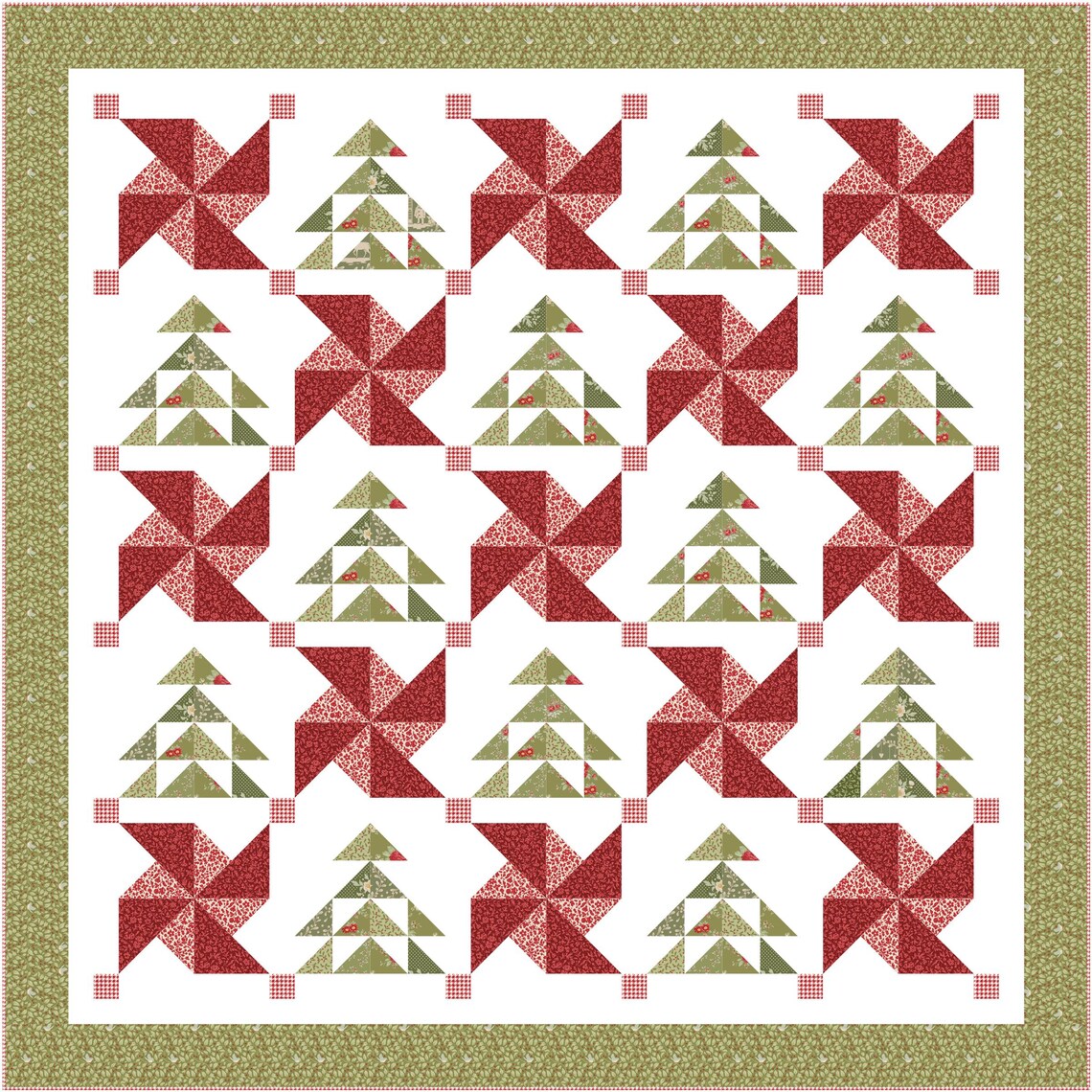 Christmas Quilt Pattern PDF Peppermint and Pine Easy Quilting Pattern ...