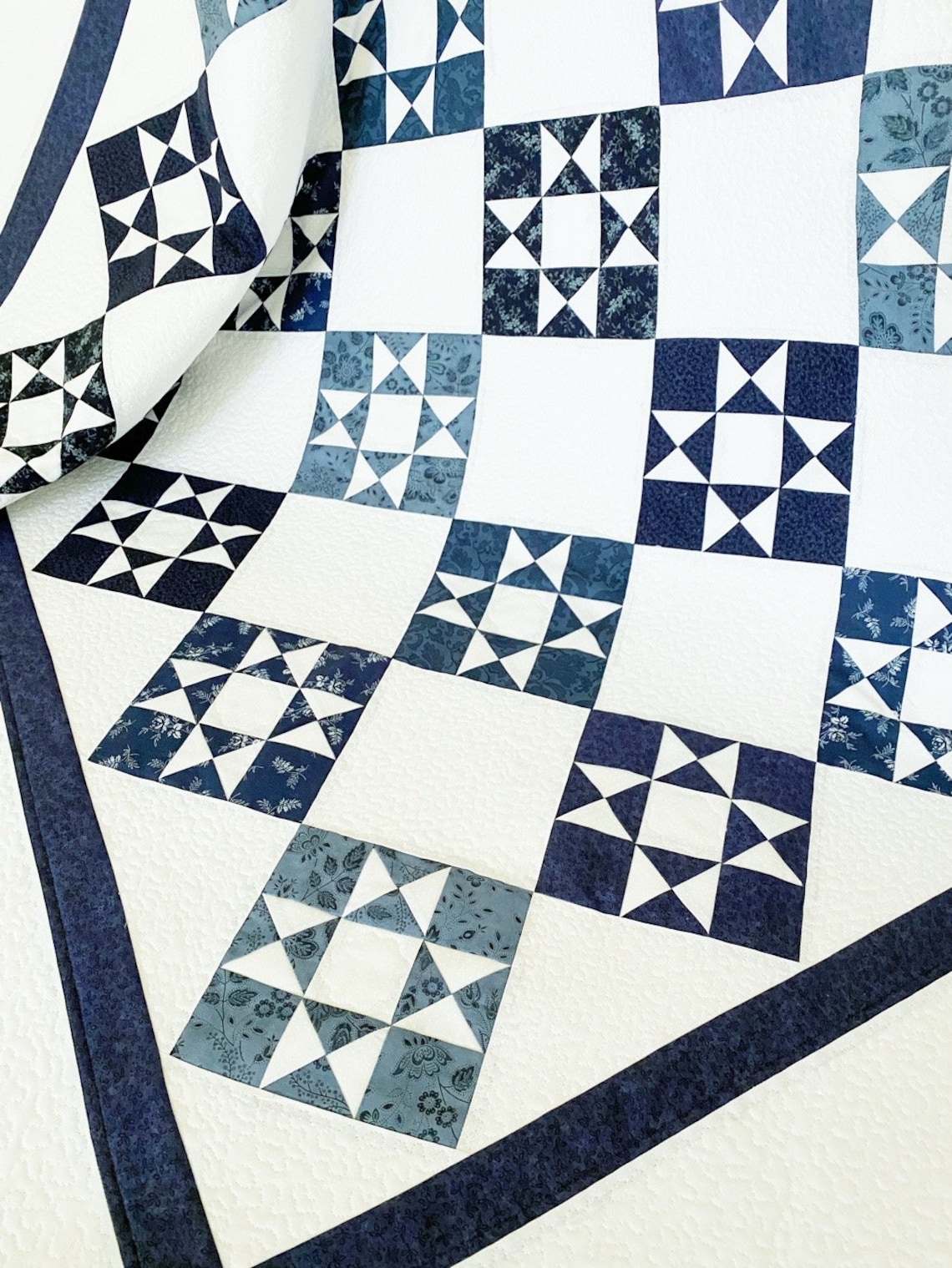 Quilt Patterns PDF Star Quilt Pattern Blue & White Quilt | Etsy