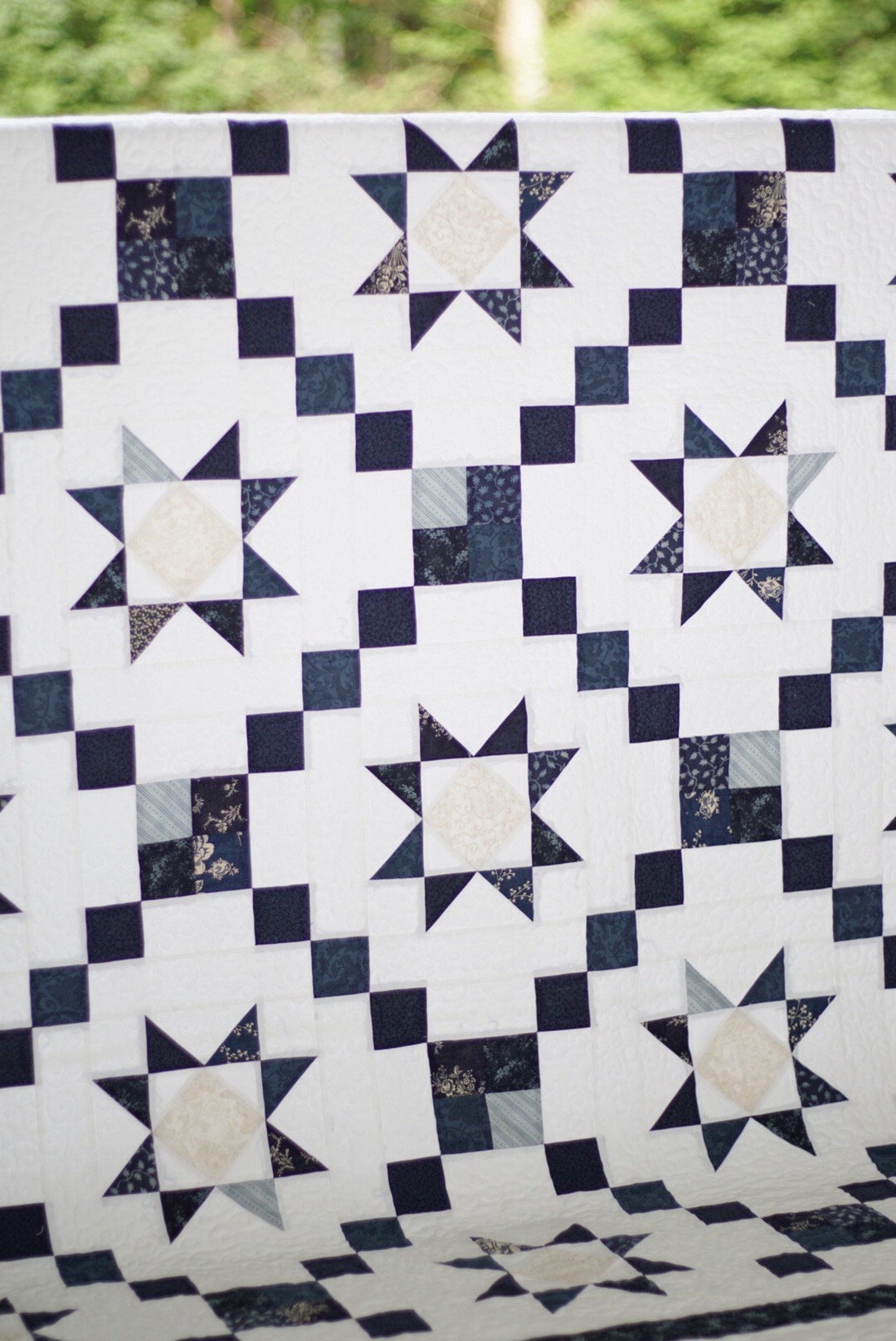 Star Quilt Patterns PDF Easy Quilt Pattern Blue and White Quilt Pattern ...