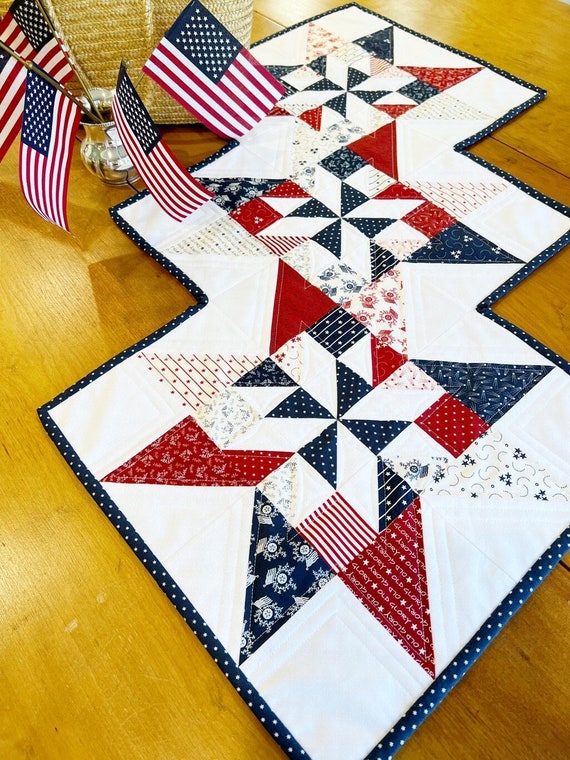 Table Runner Patterns Scrappy Quilting Patterns PDF Patriotic - Etsy