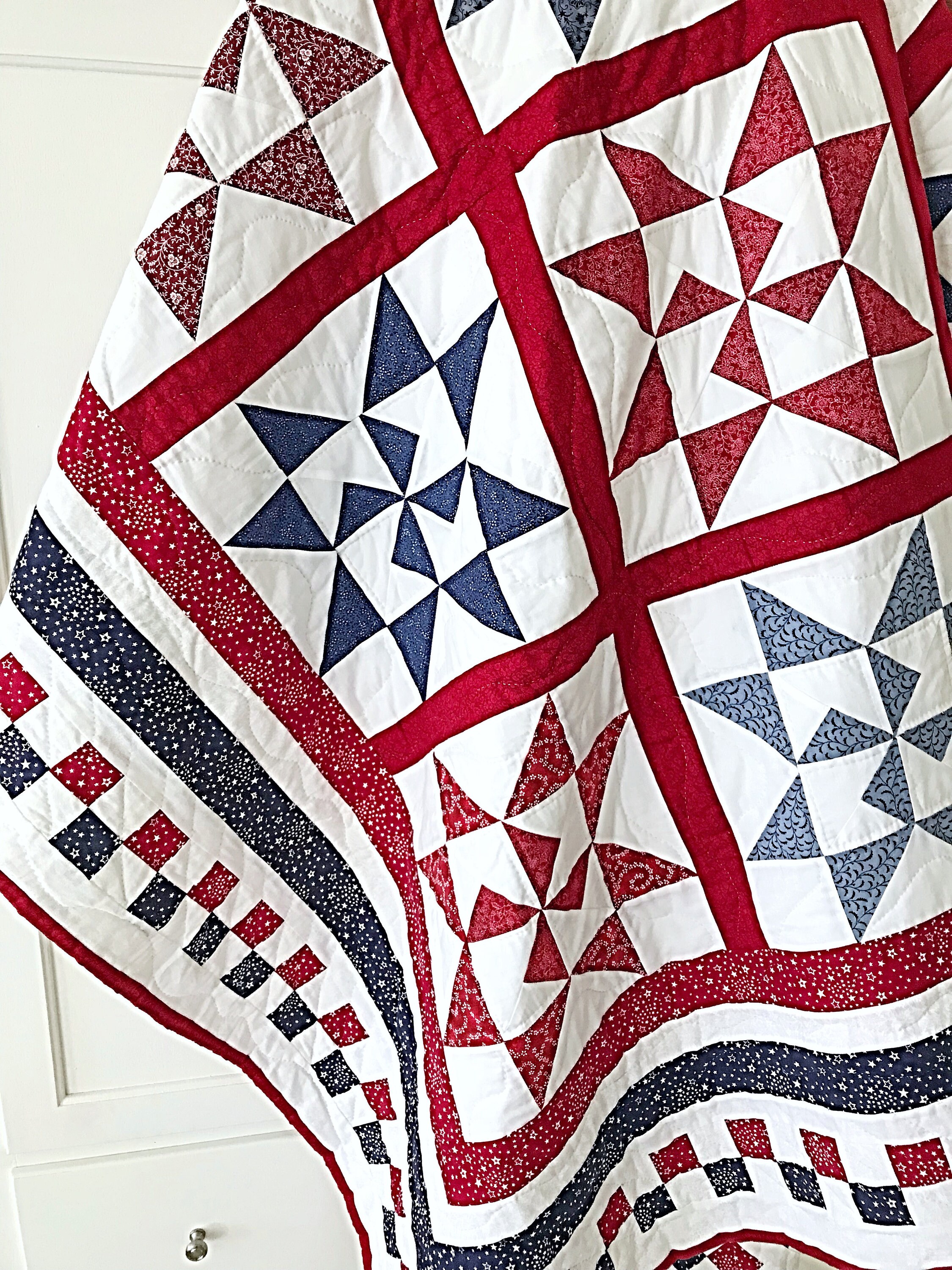 Star Quilt Patterns PDF Red and White Quilt Pattern Patriotic Quilting ...